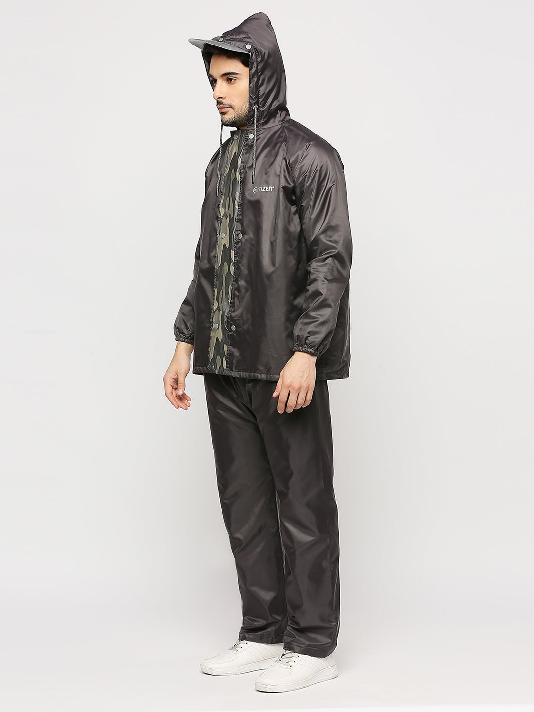 Real-Reversible Raincoat ( With Stylish Military Printed PVC ) – Citizen