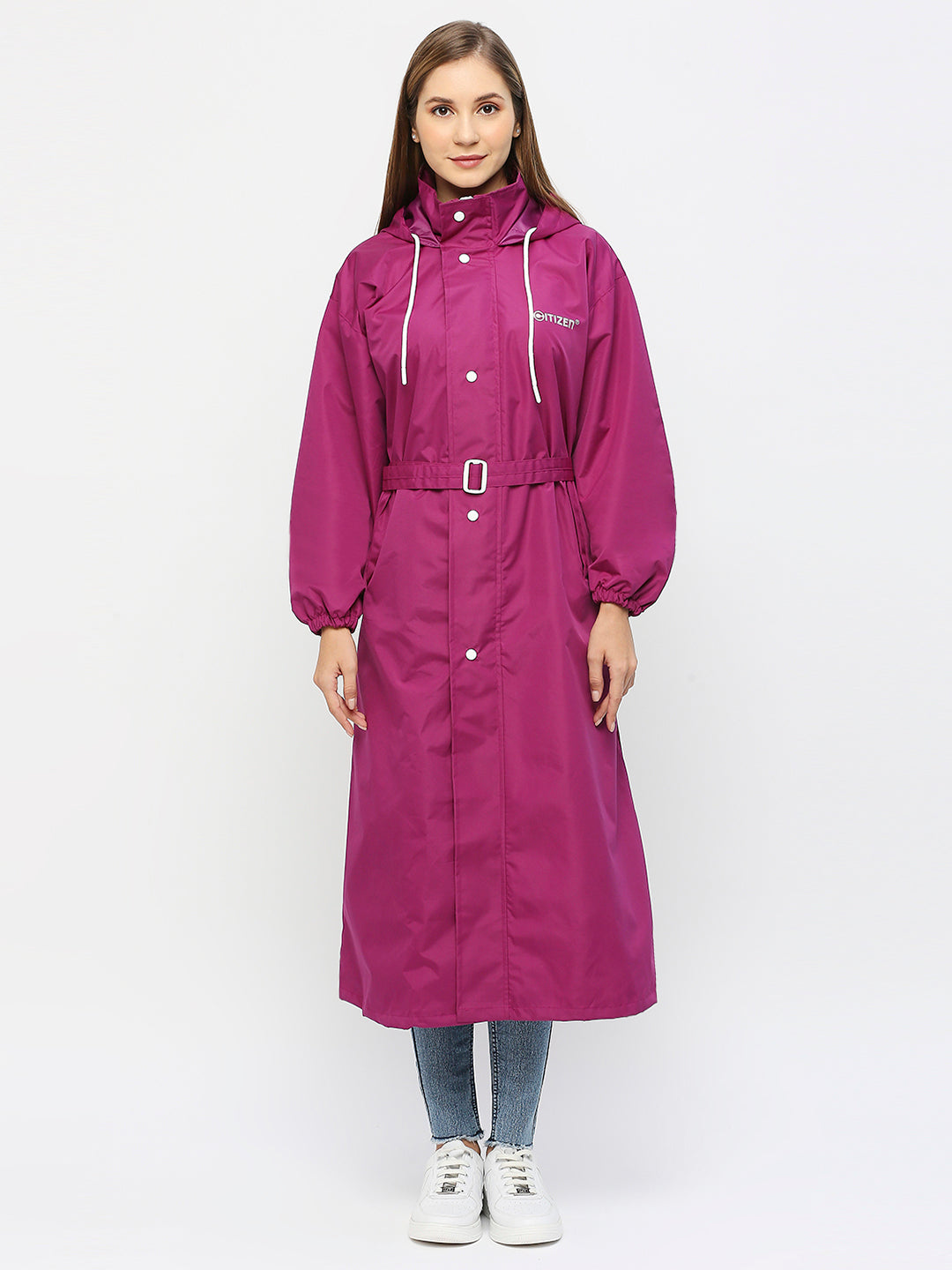 Solid Tapping Raincoat for Women with Adjustable Strap – Citizen