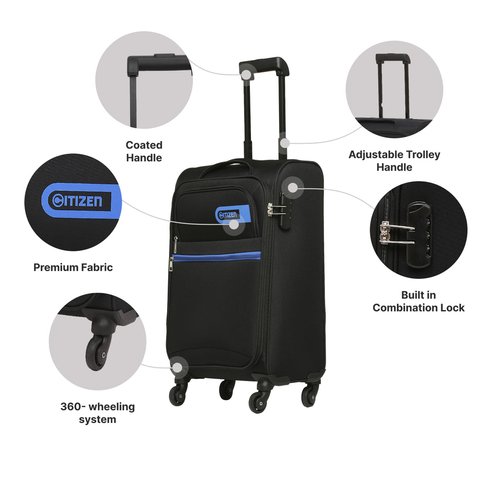 Journey Pulse Trolley Suitcase with Zip Expansion & Theft Lock – Citizen